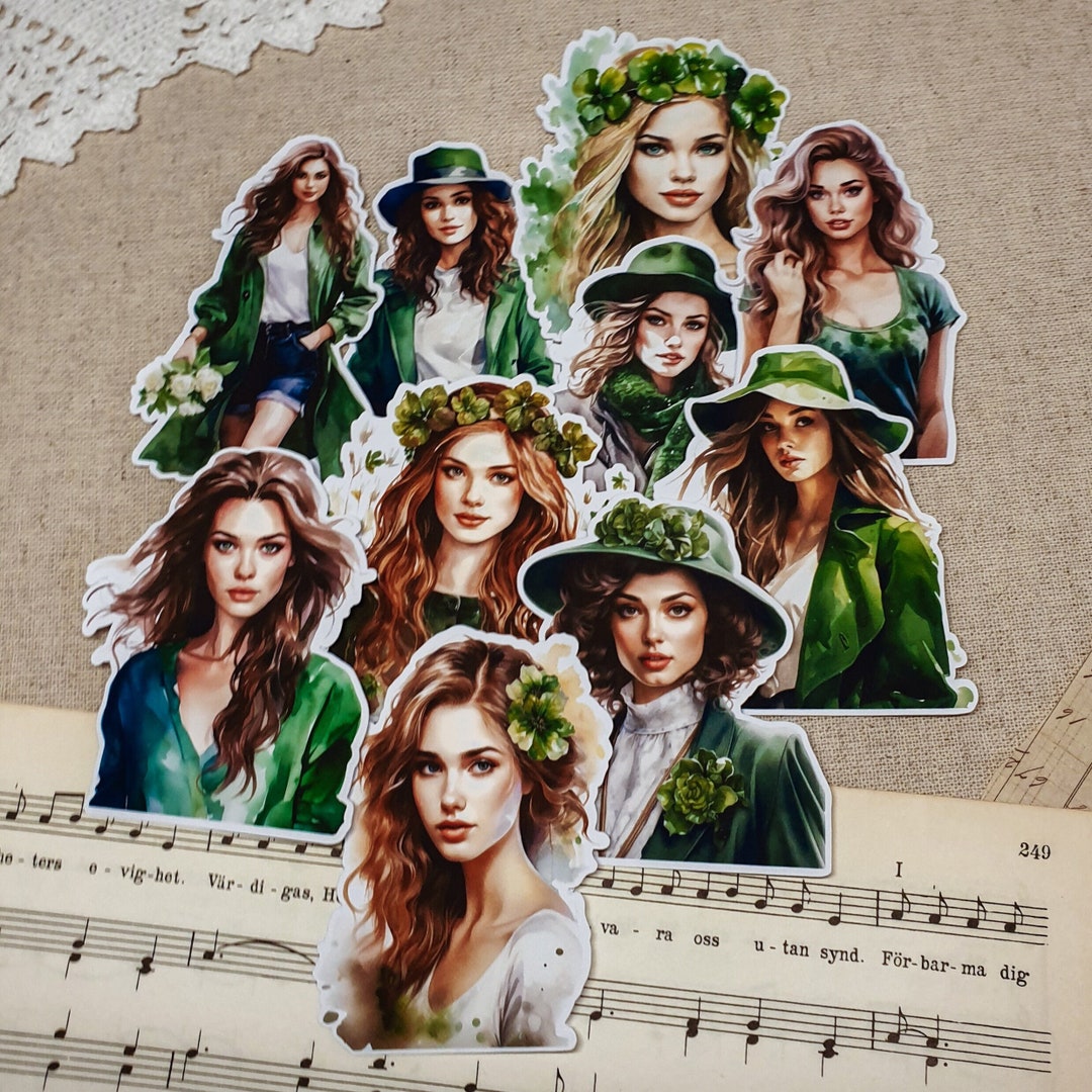 Stickers | Girls in Green L Stickers | Girl Stickers | People Stickers ...