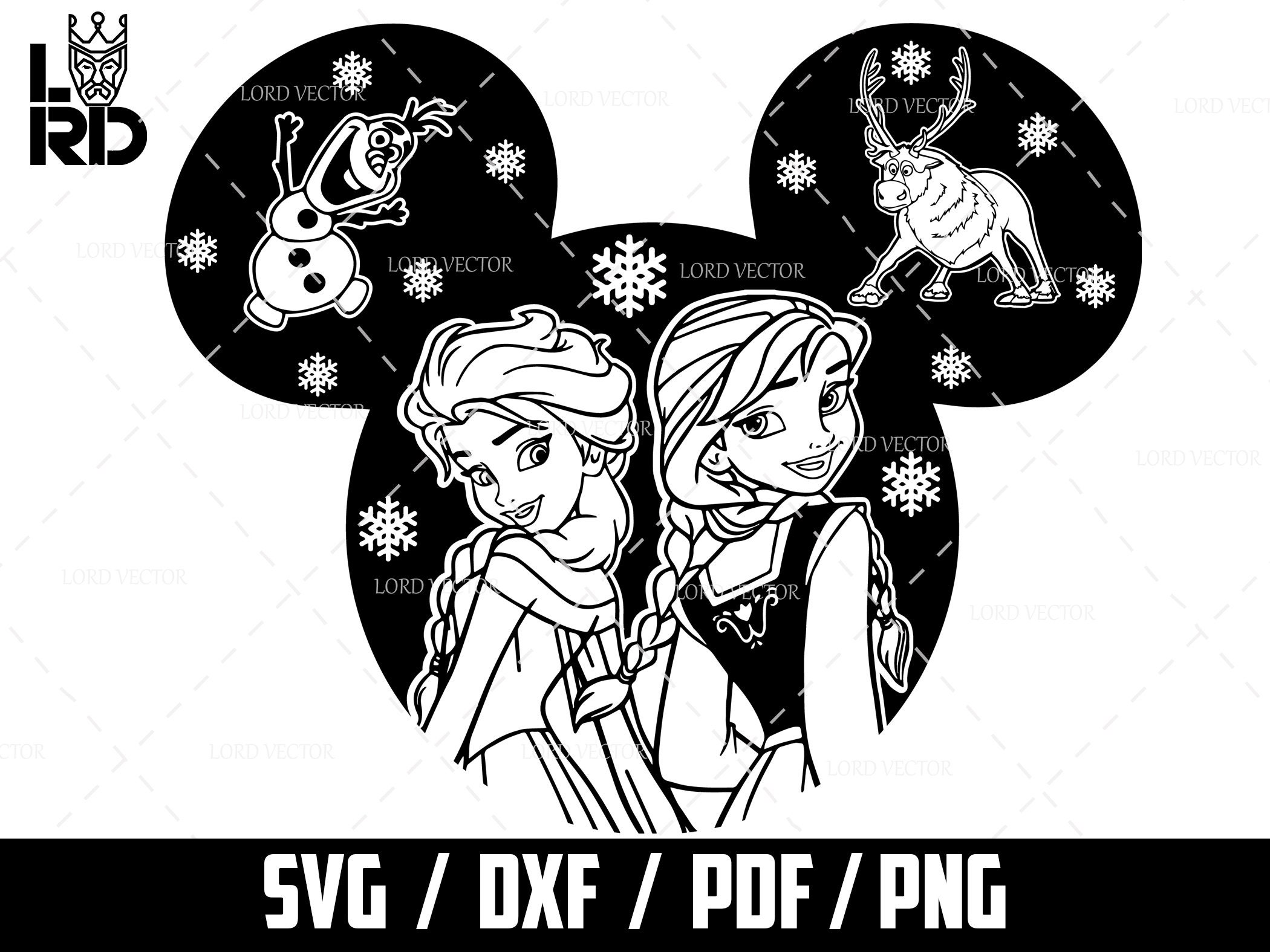 Frozen Svg, Cartoon Princess SVG, Olaf SVG, Anna and Elsa PNG, Princess ...