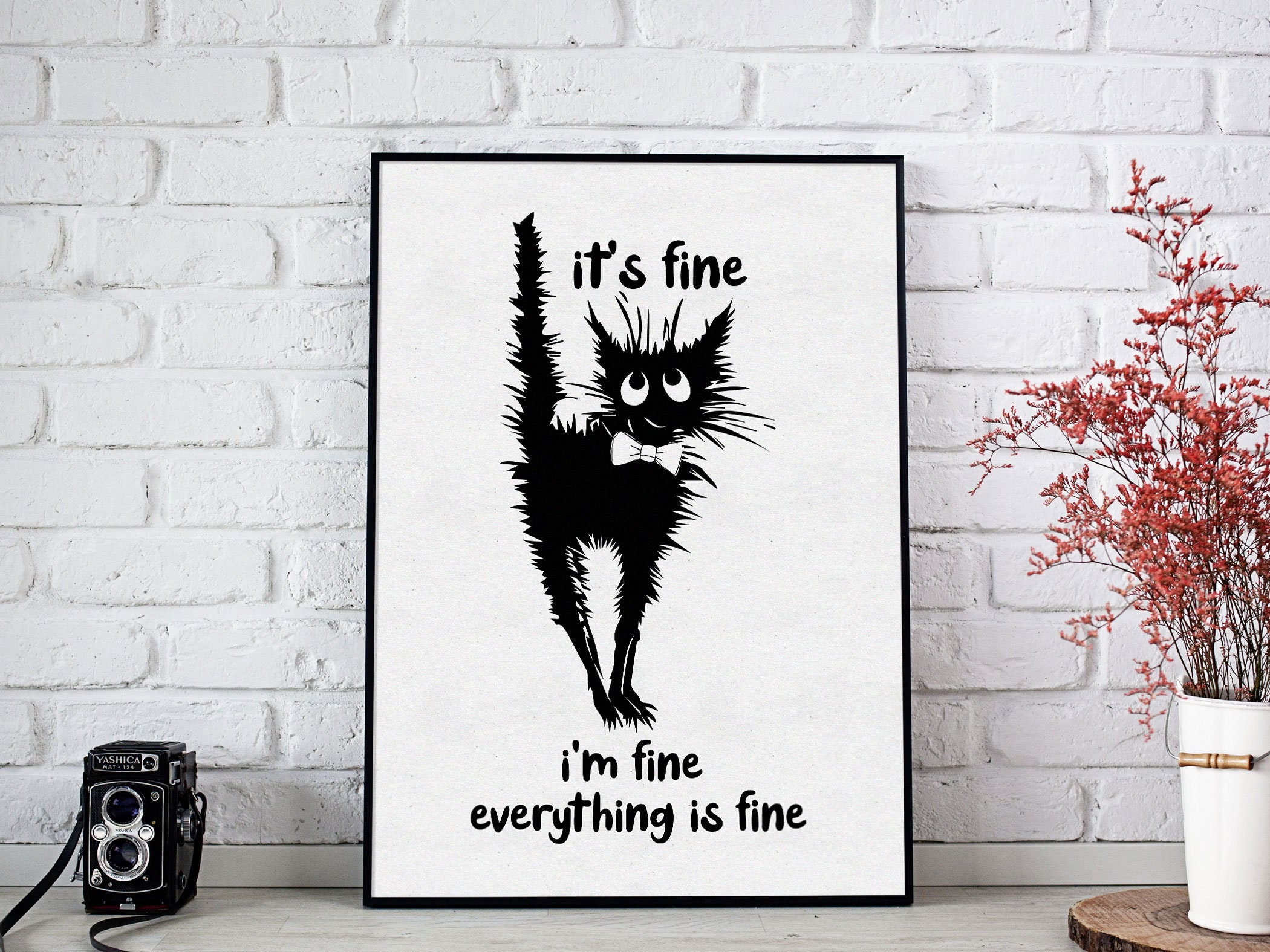 It's Fine I'm Fine Everything is Fine SVG Crazy Cat - Etsy