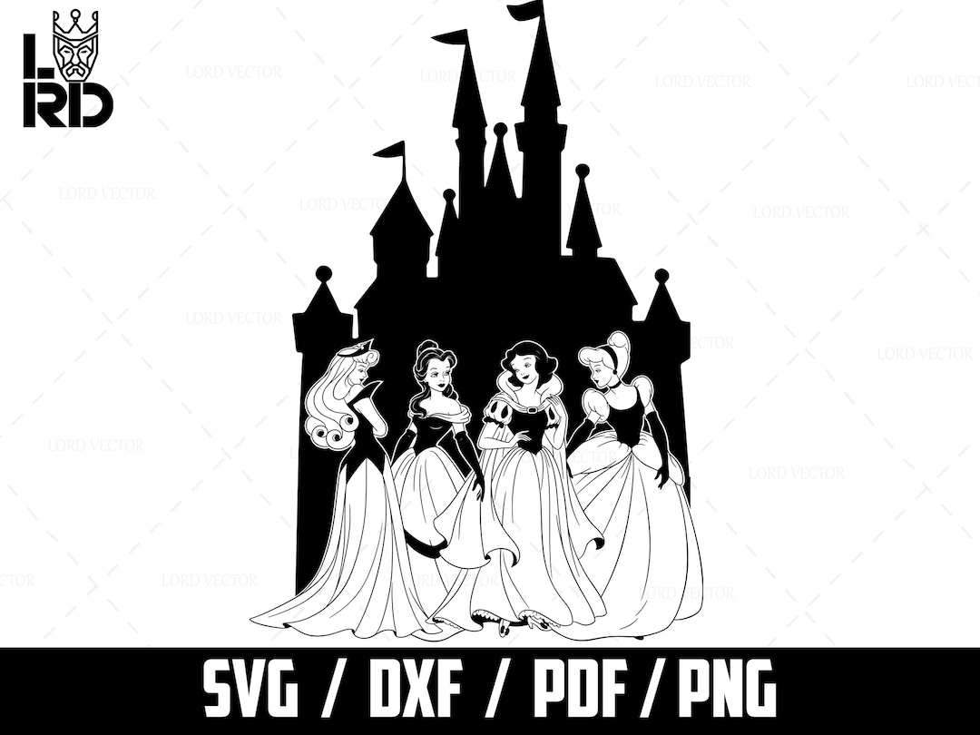 Princess Castle SVG: Cartoon Character Clipart (digital Download) - Etsy