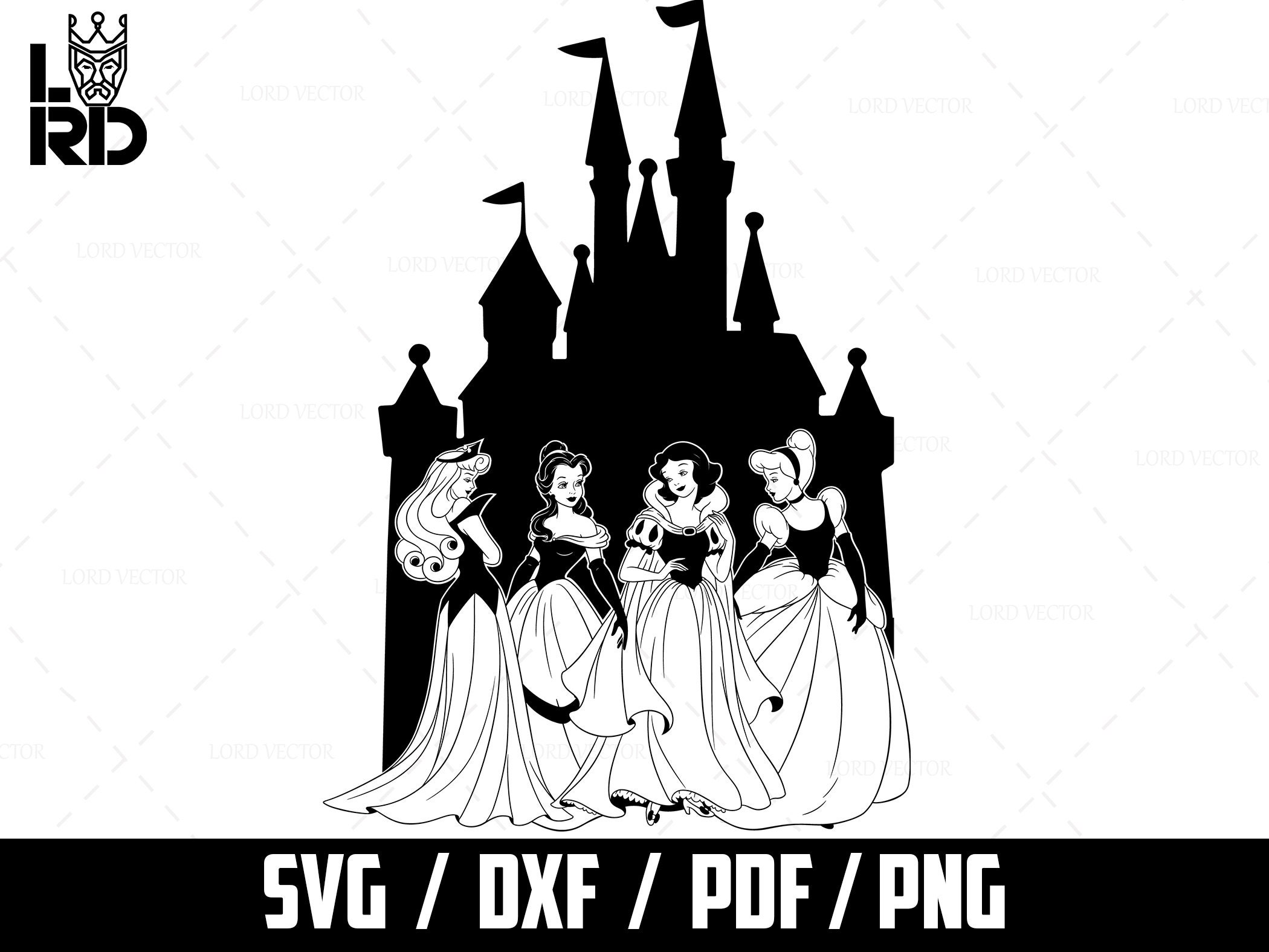 Princess Castle SVG: Cartoon Character Clipart (digital Download) - Etsy