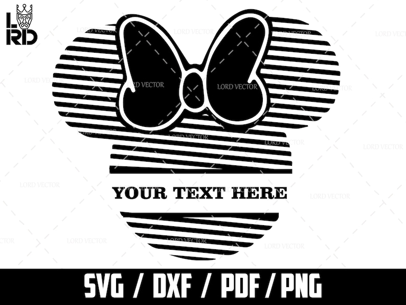 Cartoon Mouse Stripes Monogaram SVG, Mouse Head Monogram, Your Text Here SVG, Cartoon Mouse ...