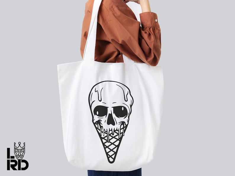 Ice Cream Skull SVG, Ice Cream Cricut Cutting File, Ice Cream Cone PNG ...