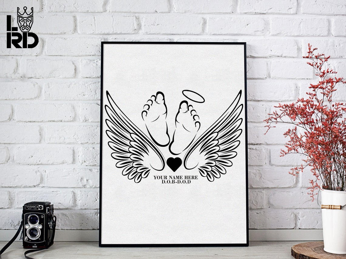 Baby Feet Angel Wings SVG: Infant Loss Remembrance (digital Download ...