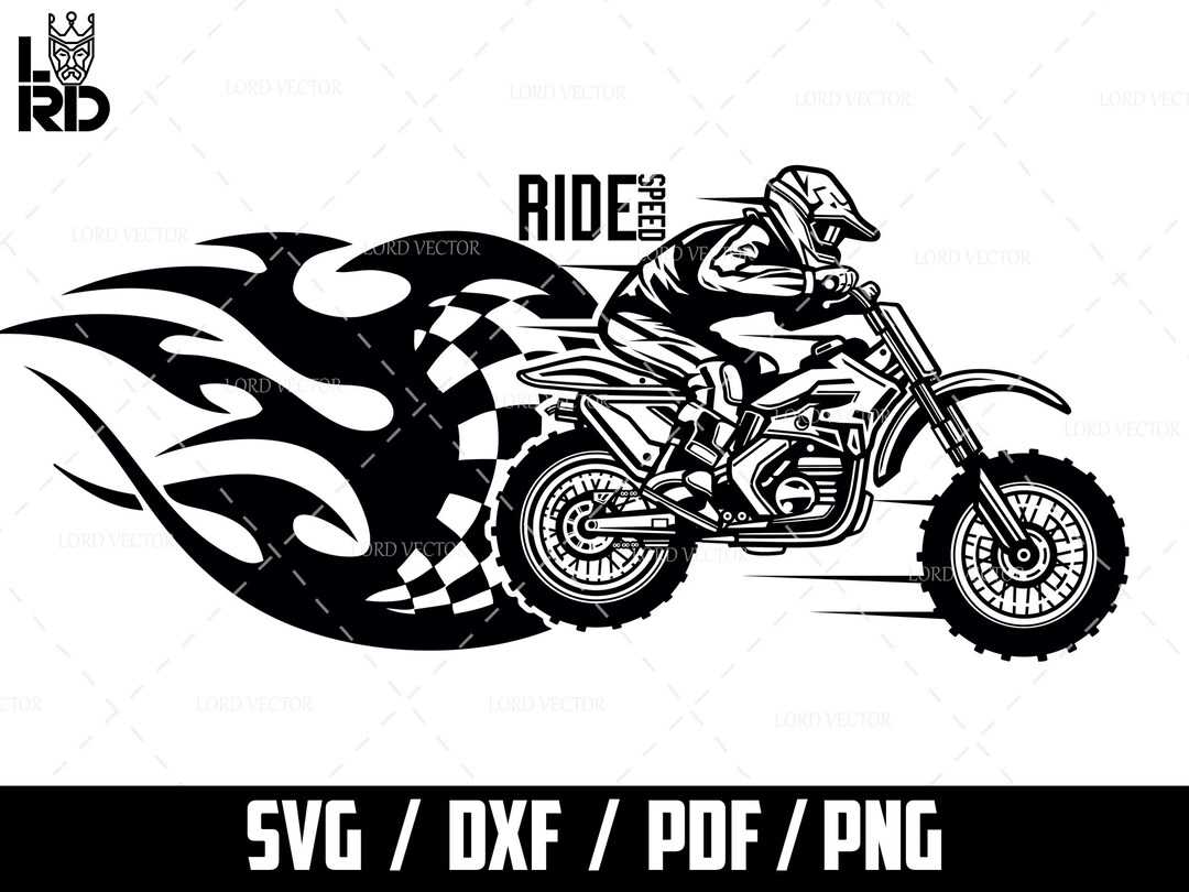 Flaming Motorcycle SVG, Dirt Bike SVG, Motorcycle Cut File, Svg Files ...
