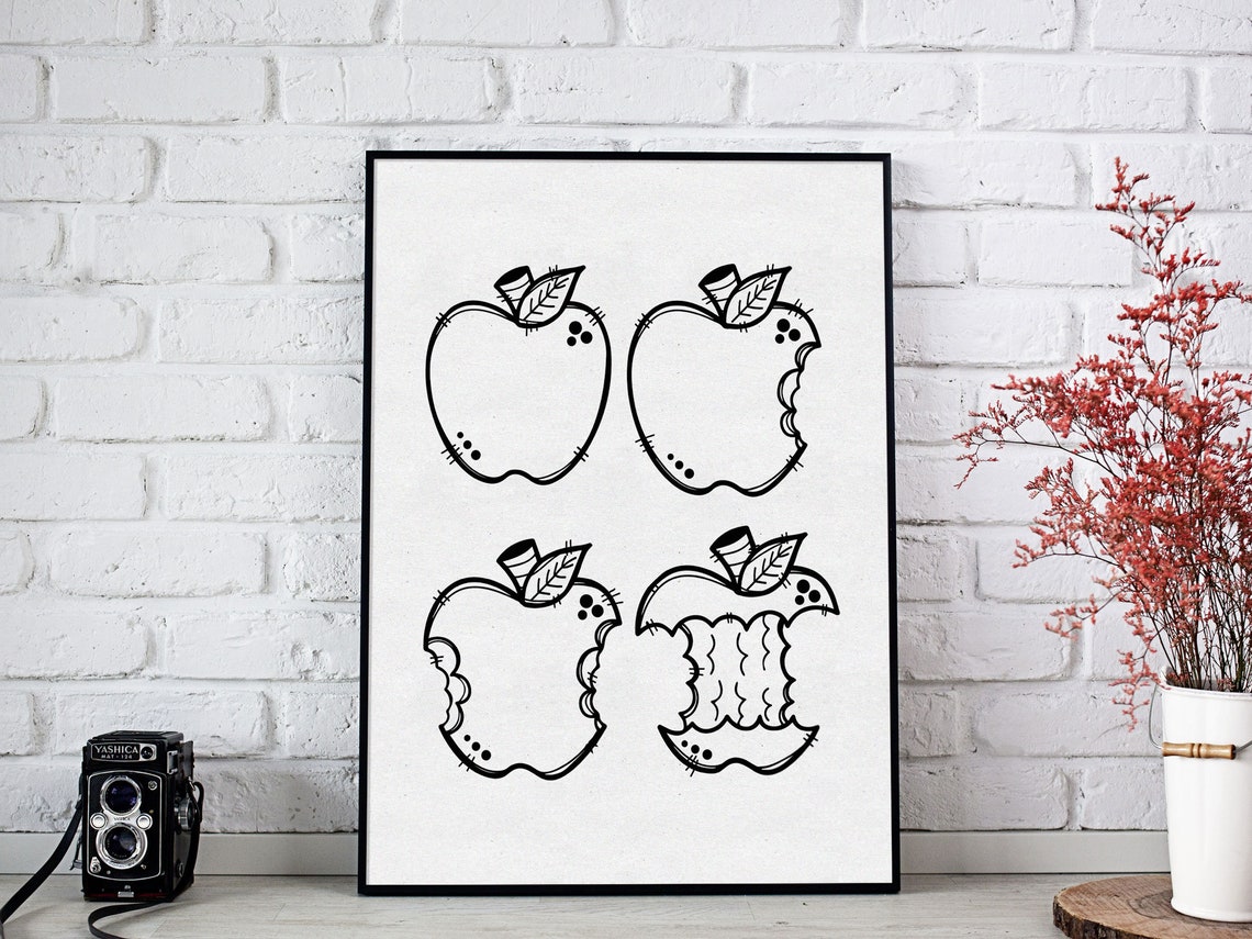 4 Doodle Apple Svg Bundle Hand Drawn Apple Png (Instant Download) - Etsy