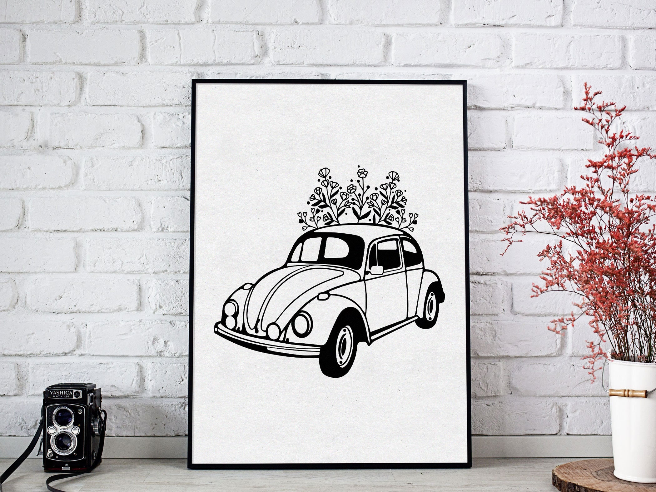 Floral Car SVG, Car With Flower Svg, Wedding Car Svg, Cute Car Cricut ...
