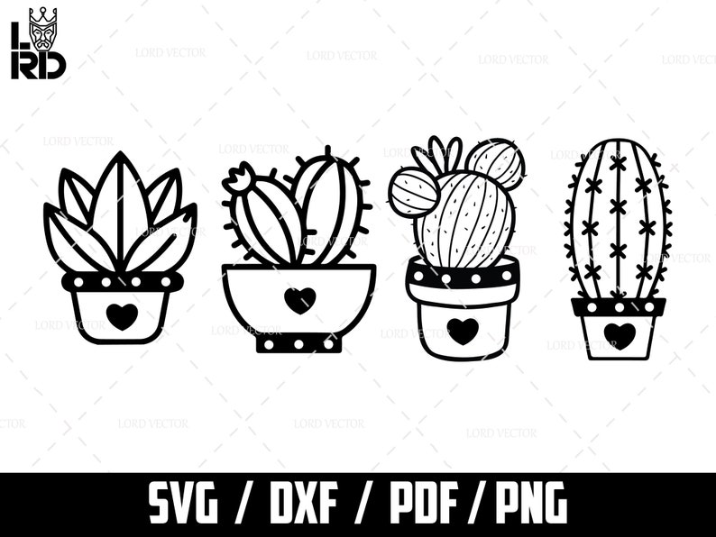 Cactus SVG Cactus Bundle Plants Cut File Cactus Silhouette - Etsy