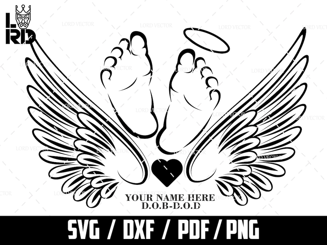 Baby Feet Angel Wings SVG: Infant Loss Remembrance (digital Download ...