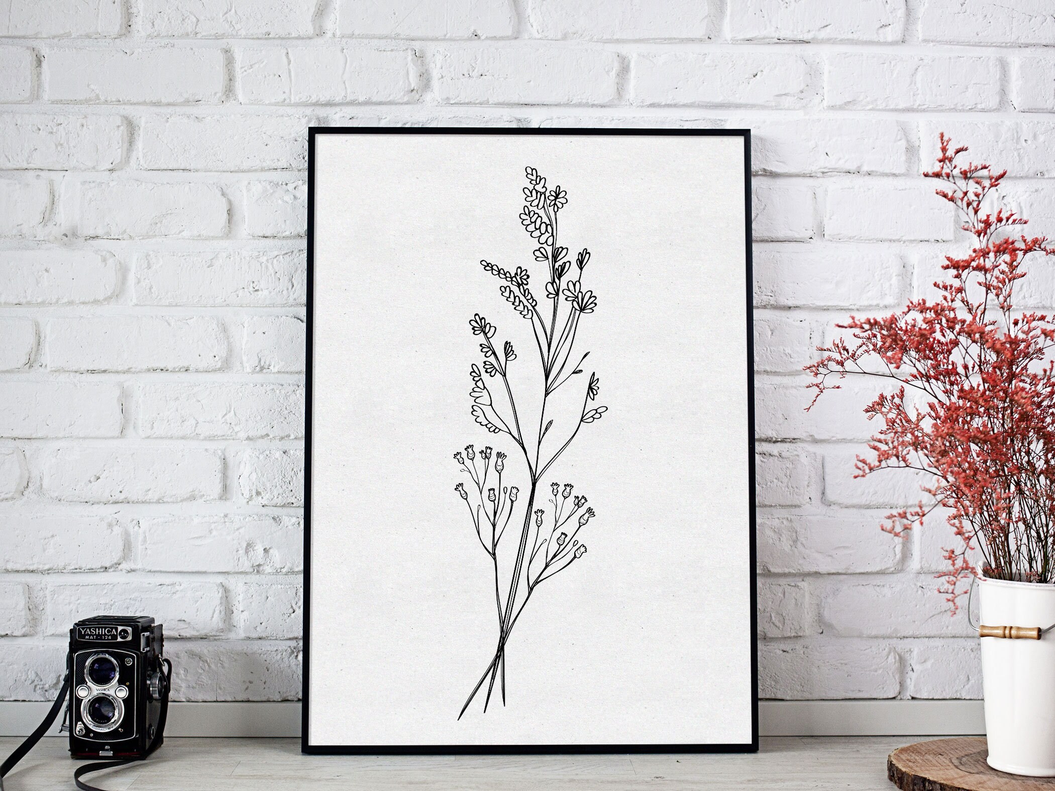 8 Wildflowers SVG Bundle, Boho Flowers PNG Hand Drawn, Minimalist ...