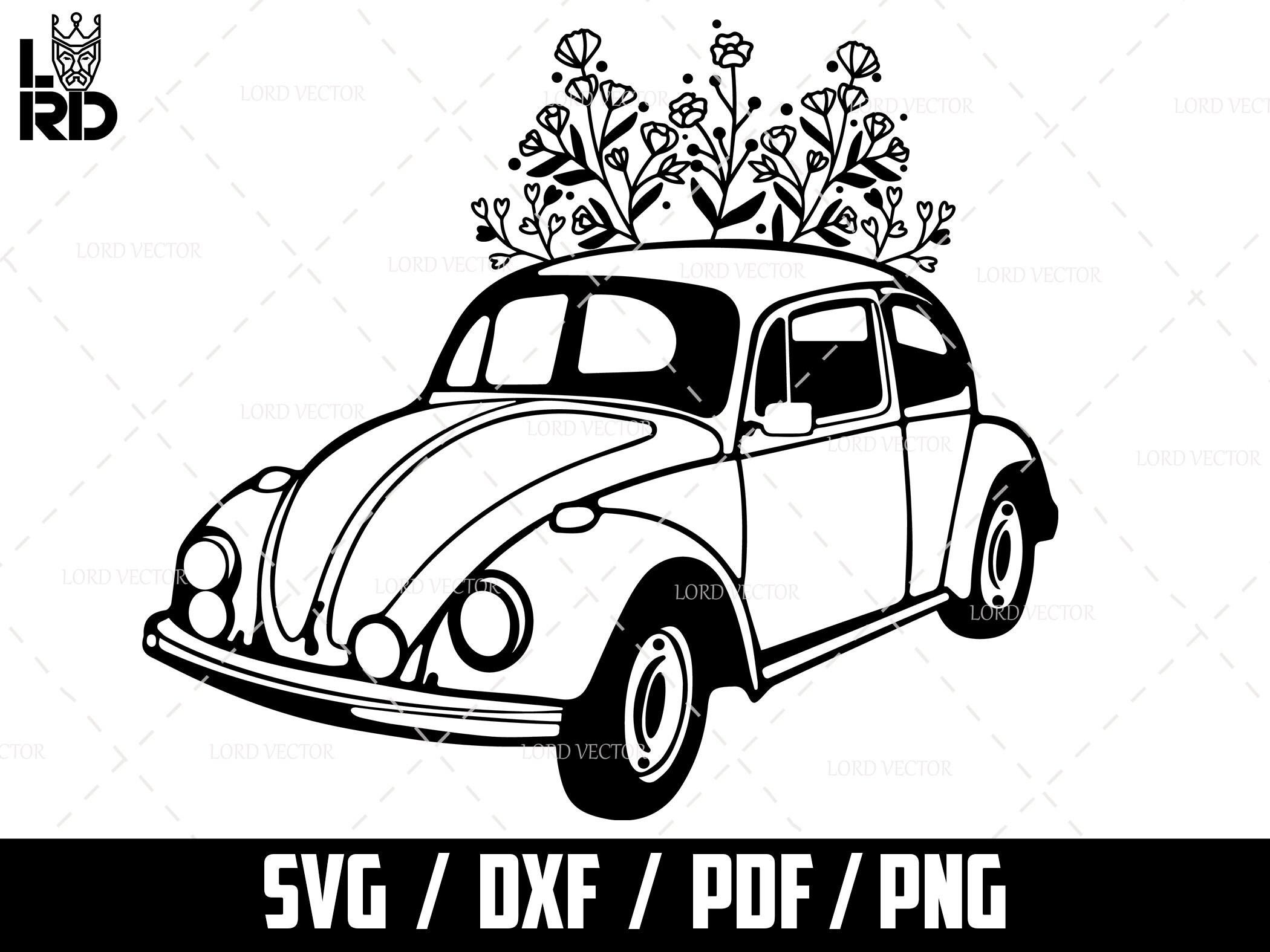 Floral Car SVG, Car With Flower Svg, Wedding Car Svg, Cute Car Cricut ...