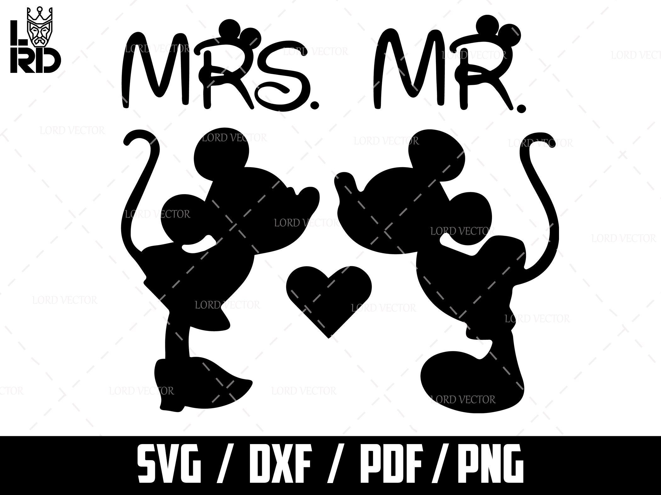 Mouse Cartoon Kissing Svg, Mrs and Mr Mouse Silhouette, Lovely Mouse ...