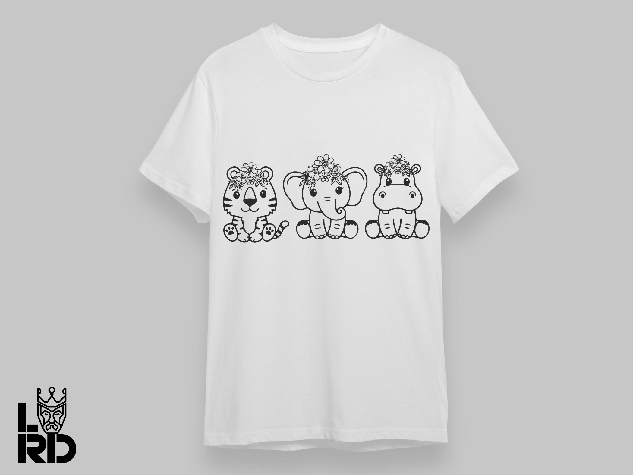 3 Animals Bundle SVG for Cut File, Cute Tiger & Elephant and ...