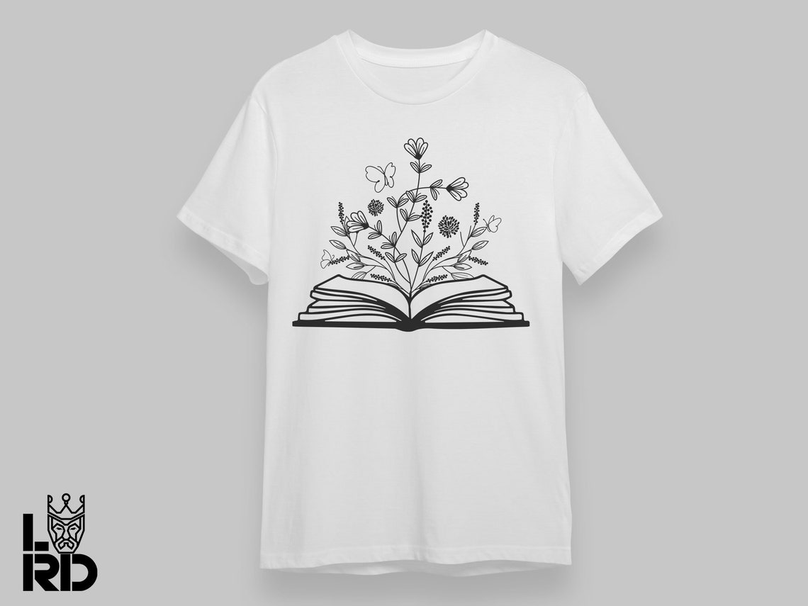 Floral Book SVG: Flowers Growing From Book, Teacher Design (digital ...