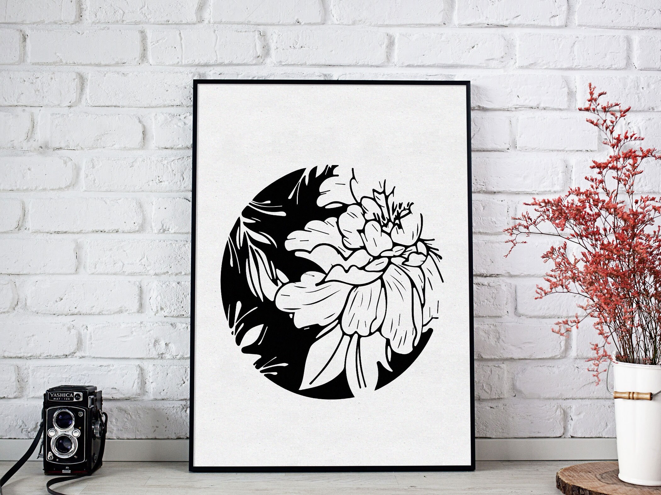 Wild Flower SVG, Round Floral Flower PNG, Hand Drawn Flower Cut File ...