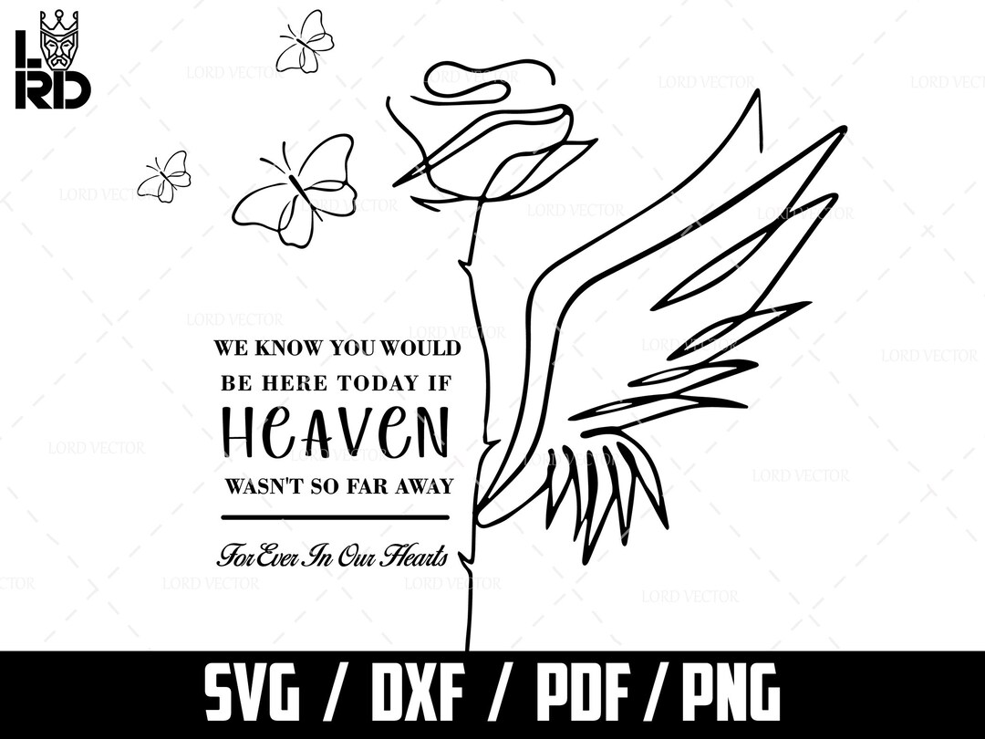 Memorial Roses SVG, in Loving Memory, Goodbye Love SVG, Line Art Roses ...
