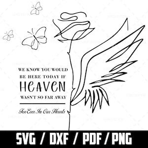 Memorial Roses SVG, in Loving Memory, Goodbye Love SVG, Line Art Roses ...