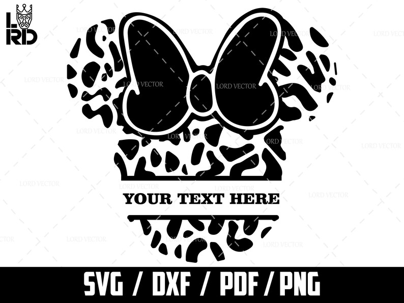 Cartoon Mouse Leopard Monogaram SVG Mouse Head Monogram - Etsy