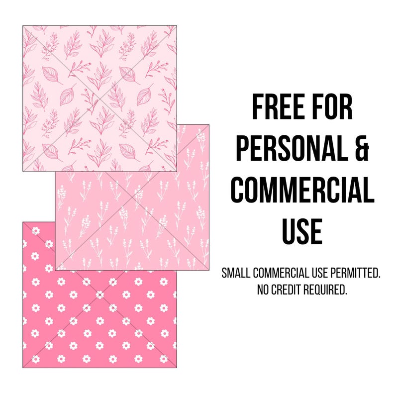 12 Pink Florals Digital Paper: Seamless, Printable, Free for Personal ...