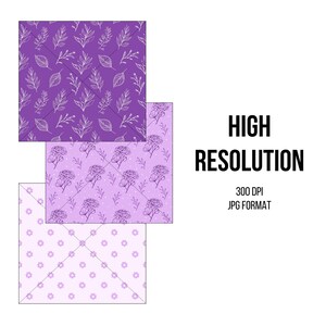 12 Purple Florals Digital Paper: Seamless, Printable, Free for Personal ...