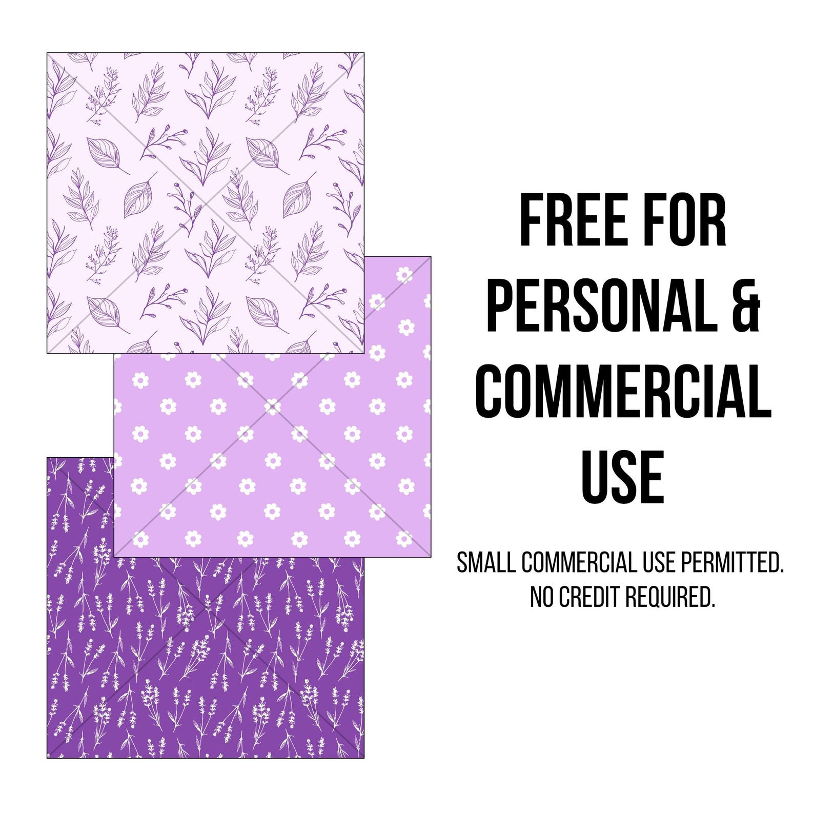 12 Purple Florals Digital Paper: Seamless, Printable, Free for Personal ...