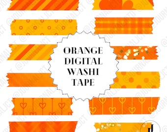 Orange Printable Washi Tape - Etsy