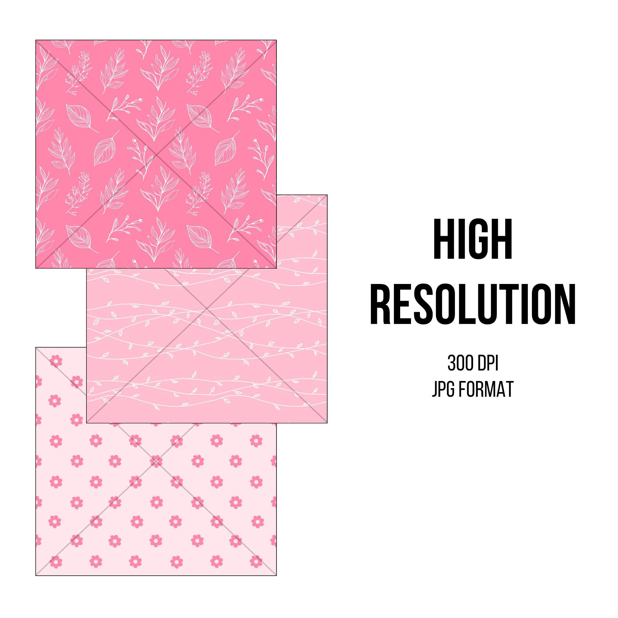 12 Pink Florals Digital Paper: Seamless, Printable, Free for Personal ...