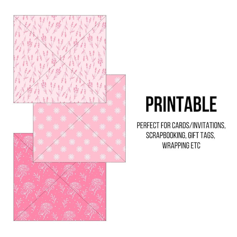 12 Pink Florals Digital Paper: Seamless, Printable, Free for Personal ...