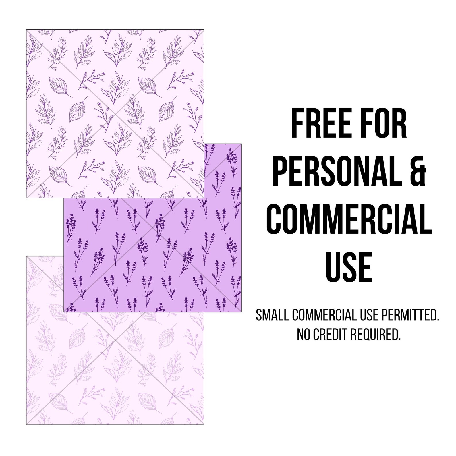 12 Purple Florals Digital Paper: Seamless, Printable, Free for Personal ...