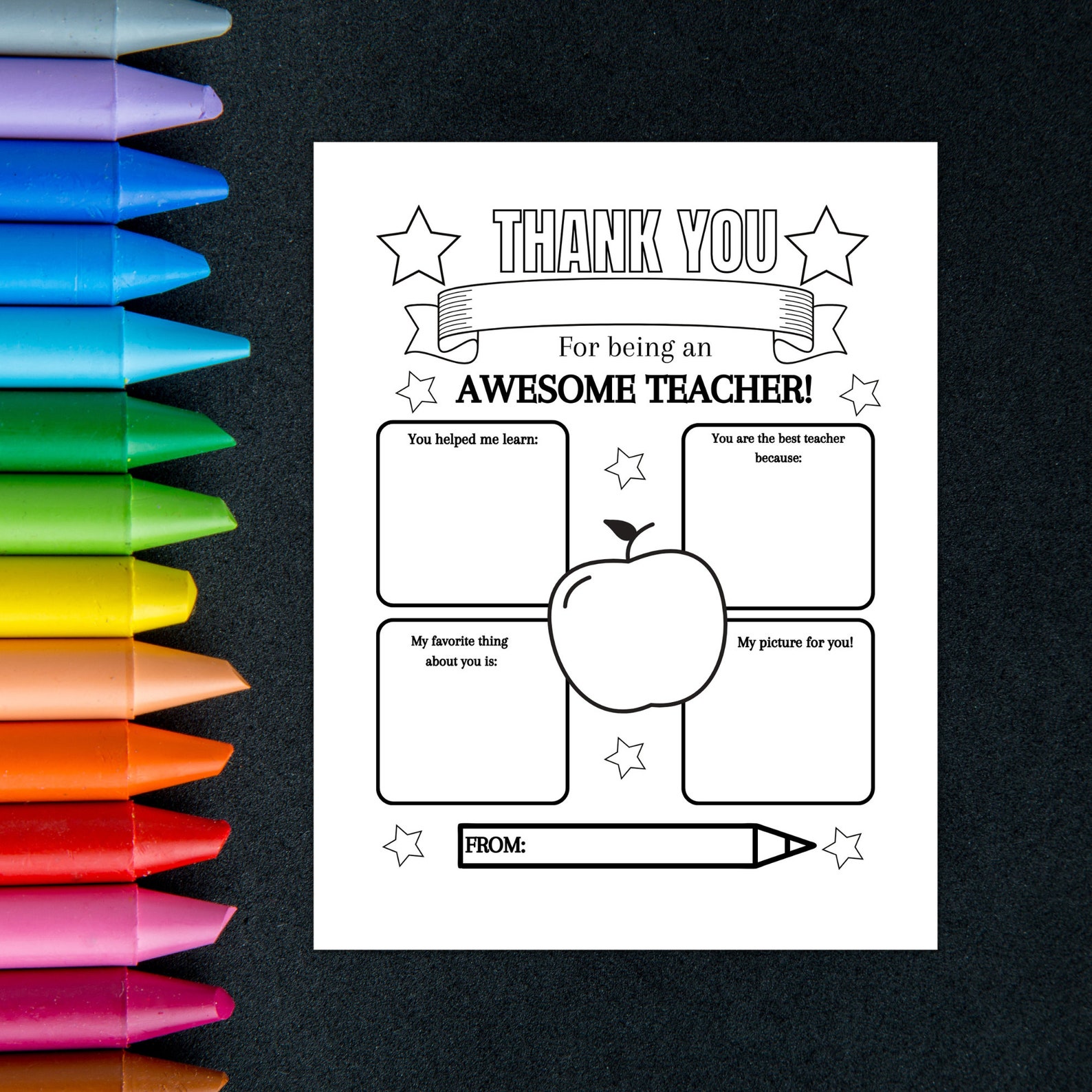 Teacher Appreciation Printable Coloring Page, End of the School Year ...
