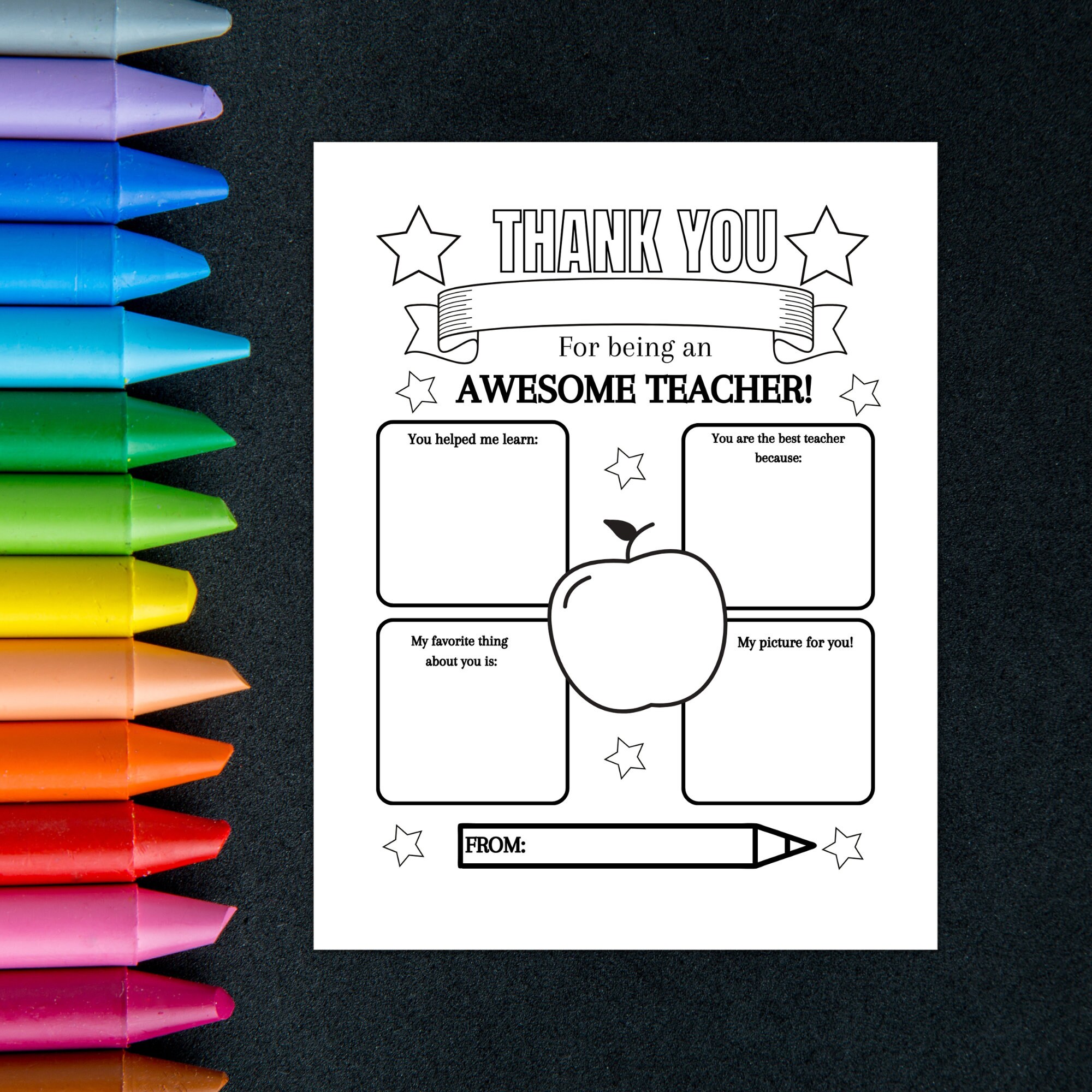 Teacher Appreciation Printable Coloring Page, End of the School Year ...