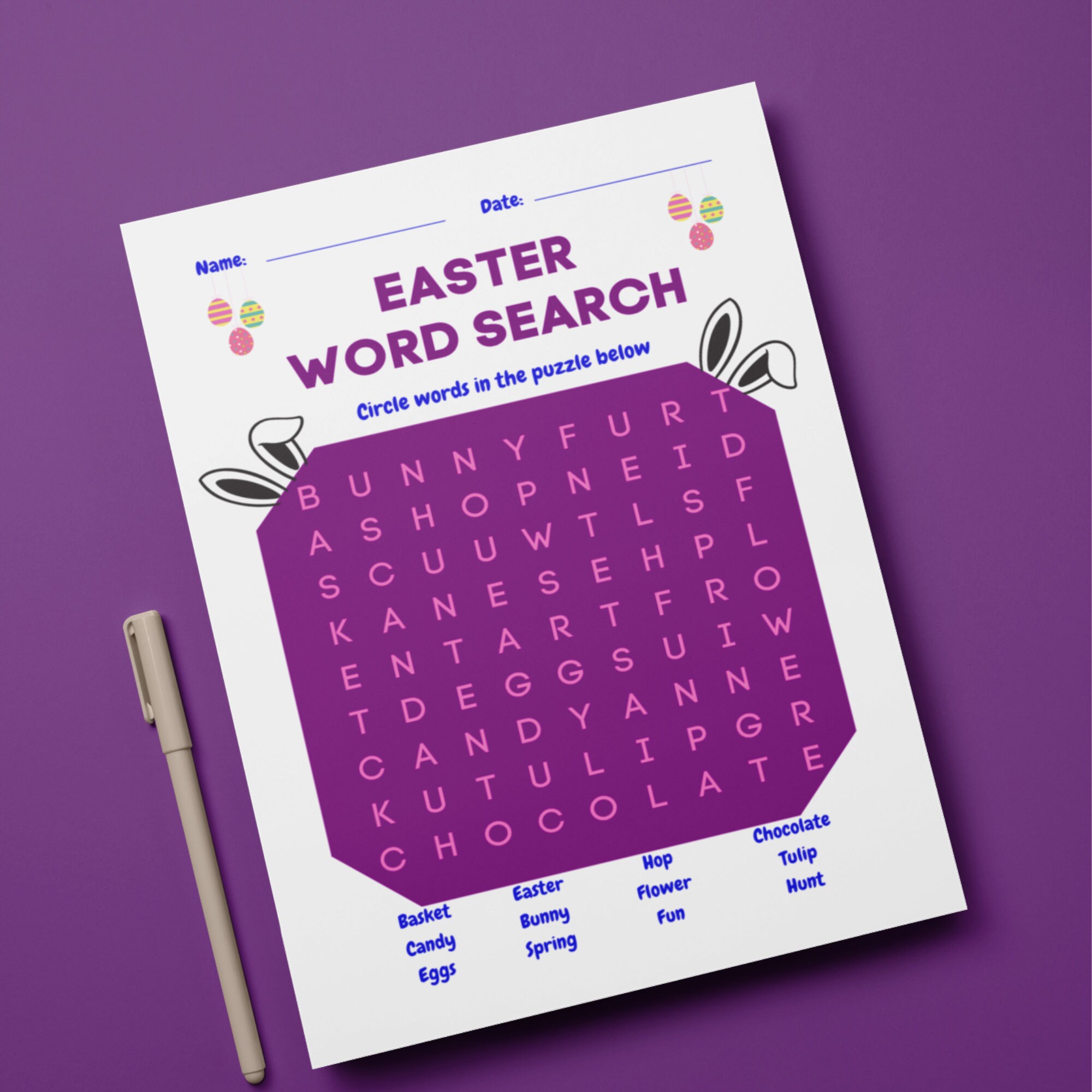 Easter Word Search, Children's Word Search, School, Homeschool ...