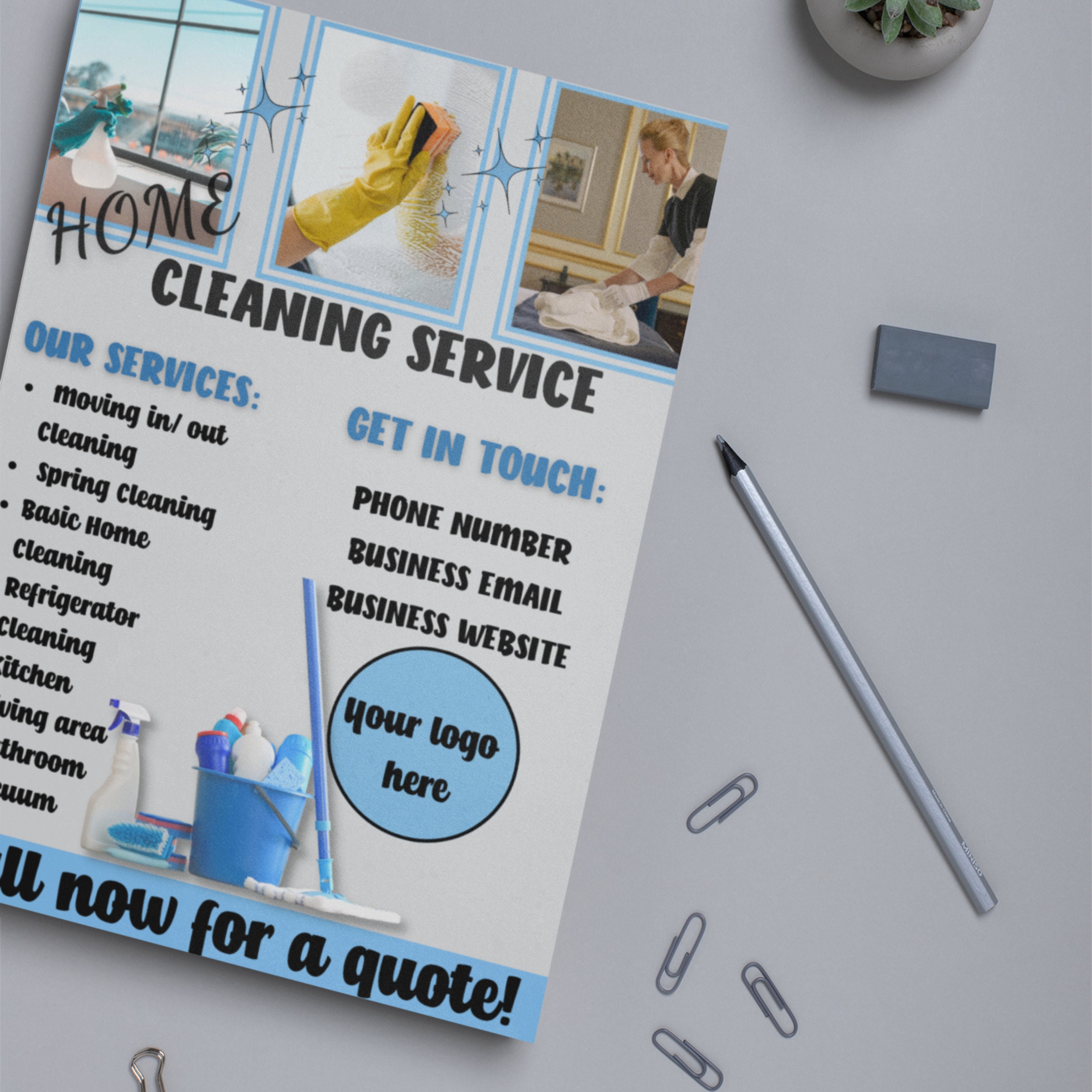 Cleaning Business Flyer I Printable I Editable I Customizable I Canva I ...