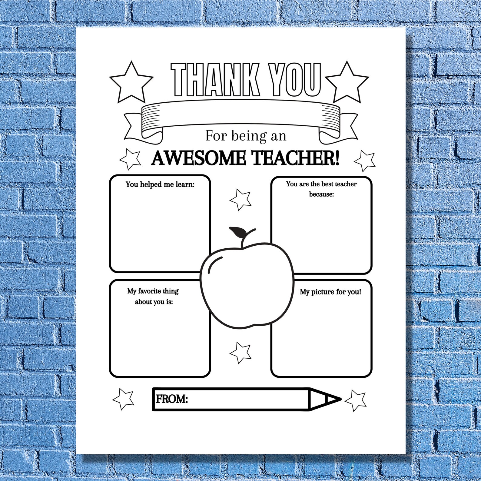Teacher Appreciation Printable Coloring Page, End of the School Year ...
