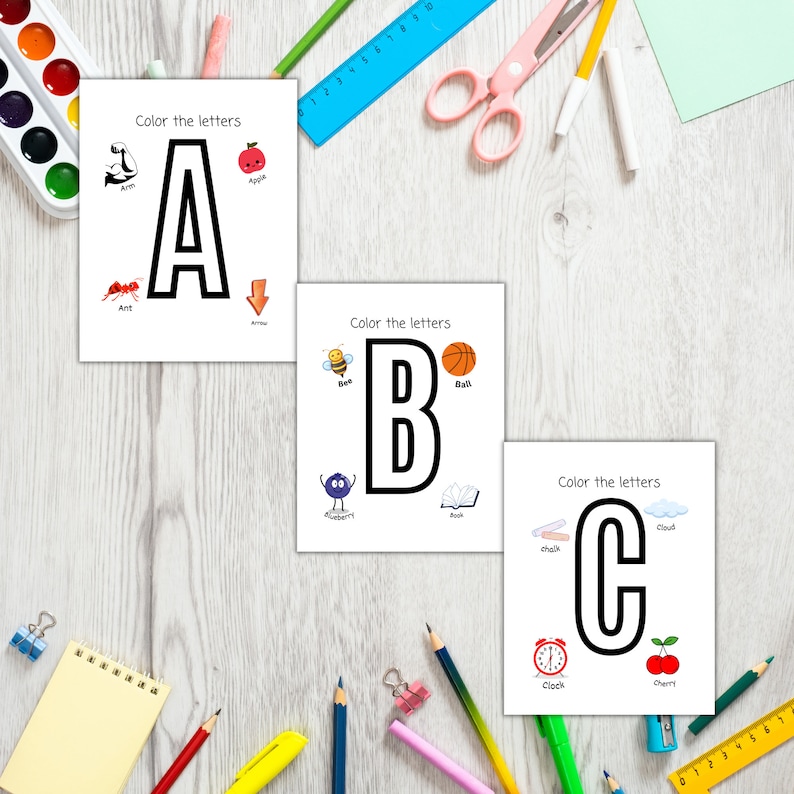 ABC Kids Worksheet Printable Teachers Homeschool Instant Download ...