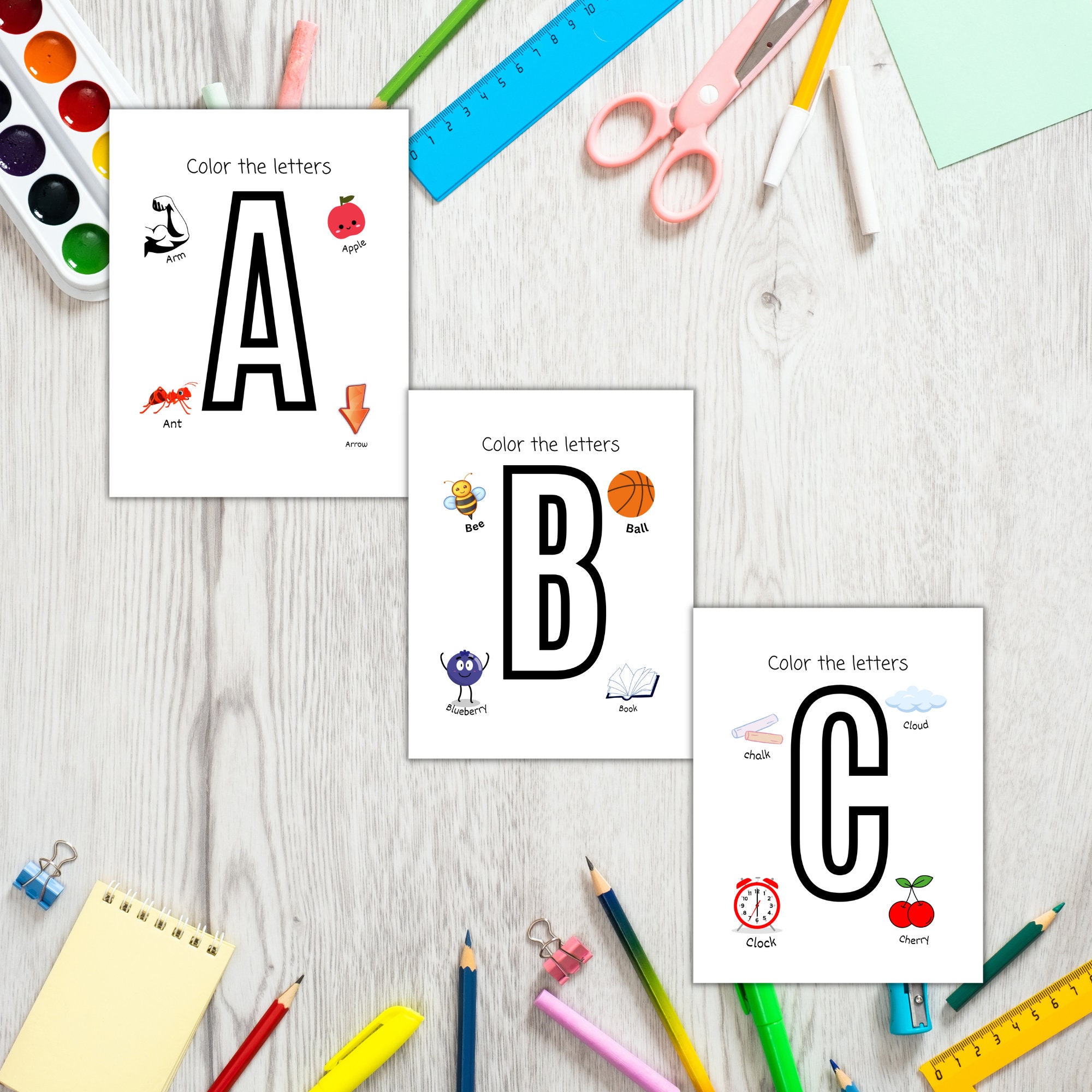 ABC Kids Worksheet Printable Teachers Homeschool Instant Download ...