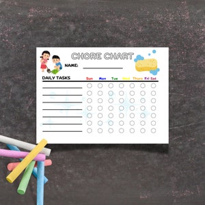 Daily Blank Chore Chart I Instant Download I Chores Kids Adults I ...