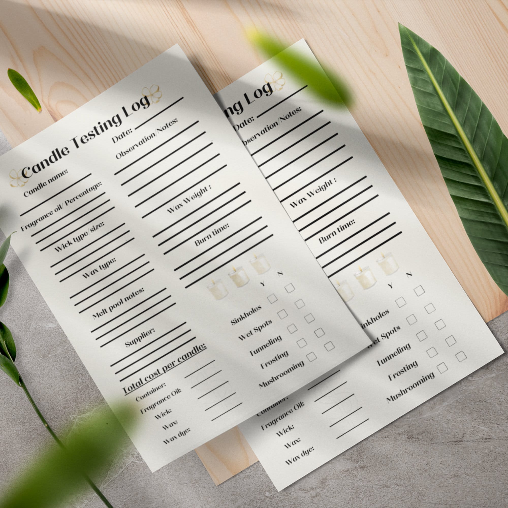 Candle Testing Log I Candle Notes I Instant Download I Candle Making I ...