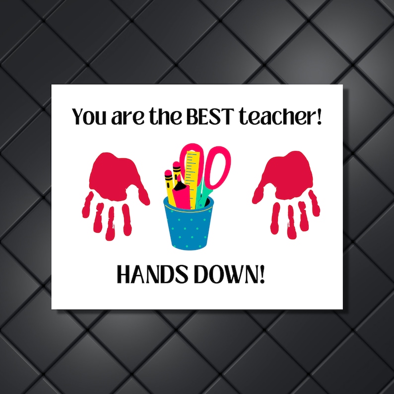 Teacher Appreciation Handprint Printable, Teacher Thank You Gift ...
