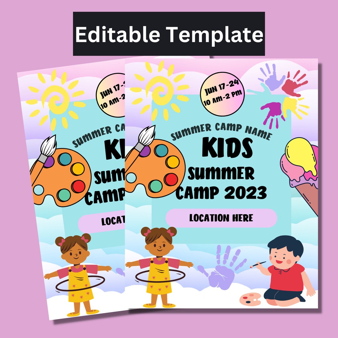 Summer Kid Camp Flyer, Vacation, Summer Break, Activities, Fun ...