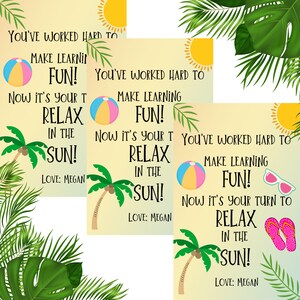 Editable End of the Year Teacher Gift Tag, Summer, Printable, Canva ...