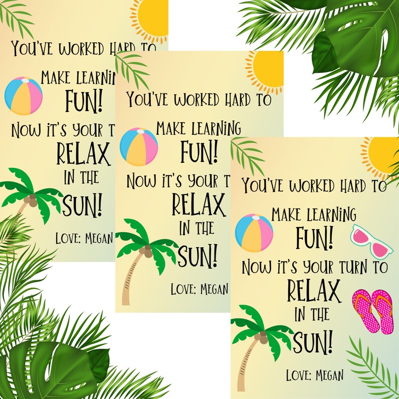 Editable End of the Year Teacher Gift Tag, Summer, Printable, Canva ...