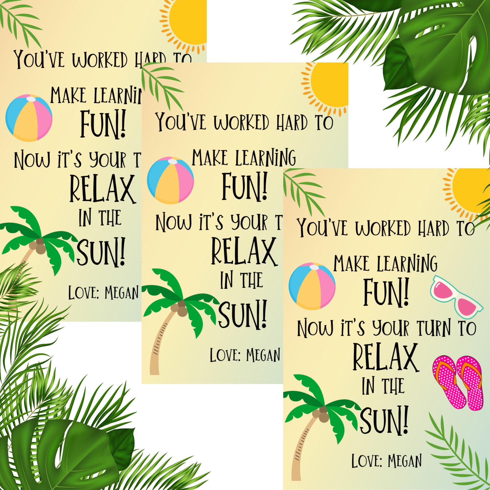 Editable End of the Year Teacher Gift Tag, Summer, Printable, Canva ...