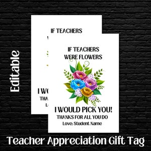 Teacher Appreciation Gift Tags, Customizable, Canva, Thank You, End- Of ...