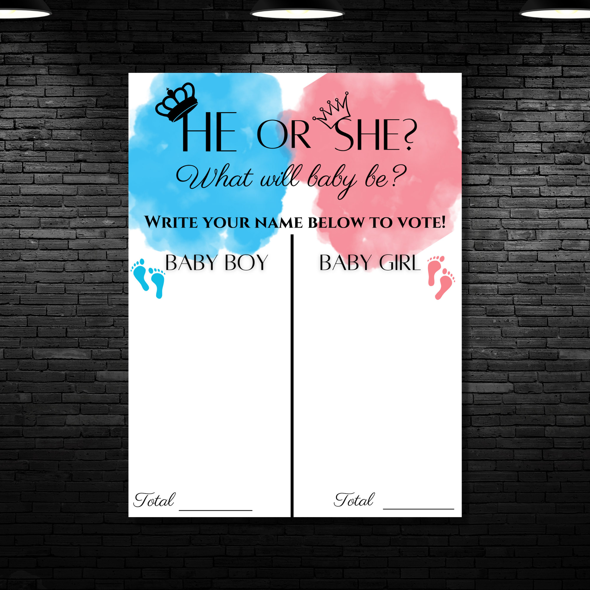 Gender Reveal Poster, Baby Boy or Baby Girl, Baby Announcement Poster ...