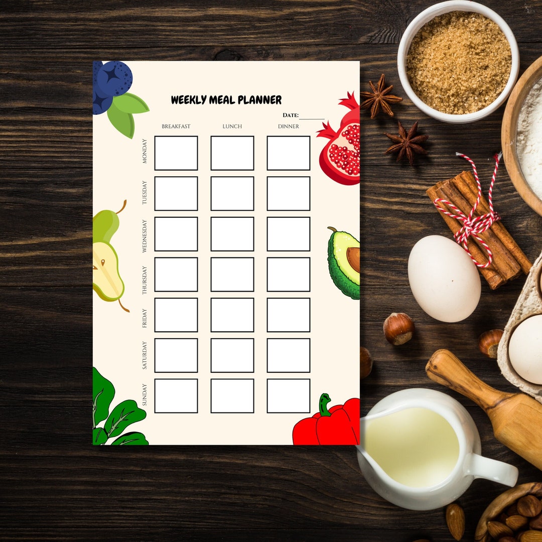 Weekly Meal Planner I Printable I Instant Download I Family Meal ...