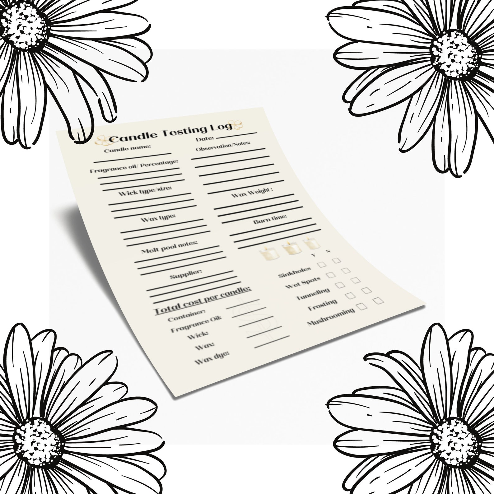 Candle Testing Log I Candle Notes I Instant Download I Candle Making I ...