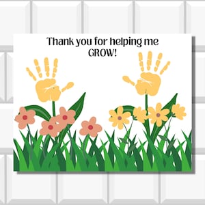 Teacher Appreciation Handprint Printable, Teacher Thank You Gift ...