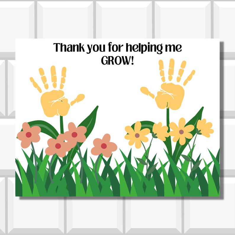 Teacher Appreciation Handprint Printable, Teacher Thank You Gift ...