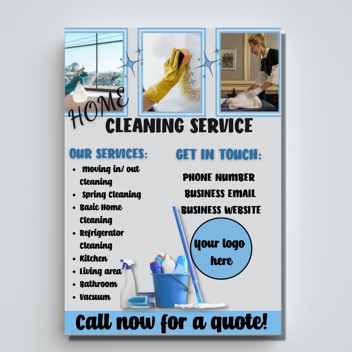 Cleaning Business Flyer I Printable I Editable I Customizable I Canva I ...